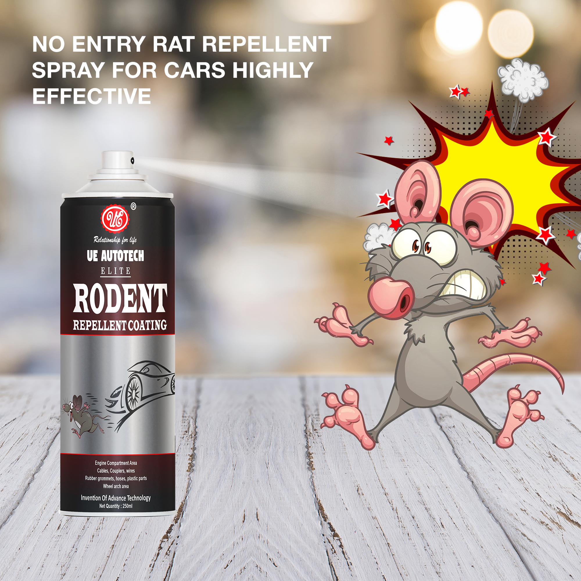 UE Autotech Rodent Repellent Coating, 150ml | Rat Protection for Engin